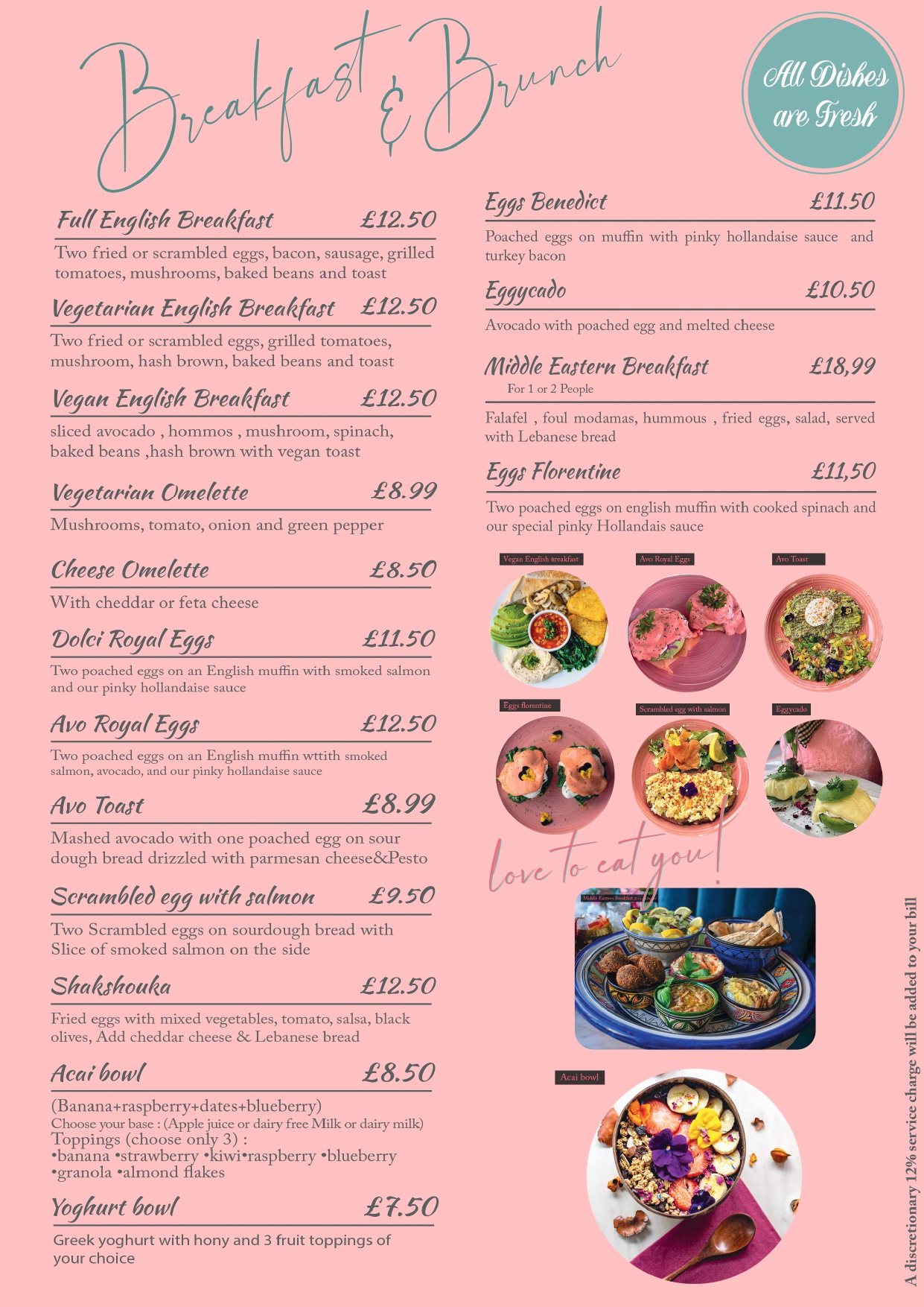 Menu - Dolci Cafe